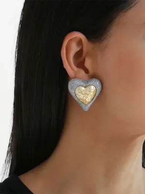 JULIETTA Heart-shaped Stud Earrings - Silver