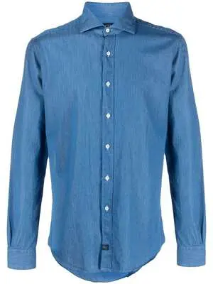 FAY Denim-effect Shirt - Blue
