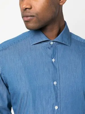 FAY Denim-effect Shirt - Blue