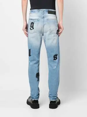 Palm Angels Logo-patch Straight-leg Jeans