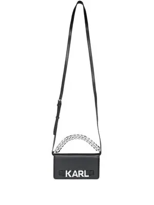Karl Lagerfeld Logo-lettering Leather Phone Case - Black