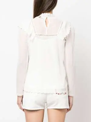 TWINSET Embroidered Mesh Blouse