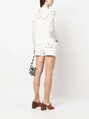 TWINSET Embroidered Denim Shorts