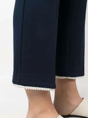 TWINSET Pearl-embellished Cropped Trousers