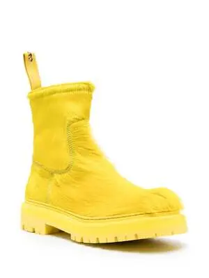 Camper Eki Calf-hair Ankle Boots - Yellow