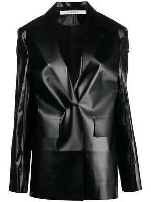 KASSL EDITIONS High-shine Single-breasted Blazer