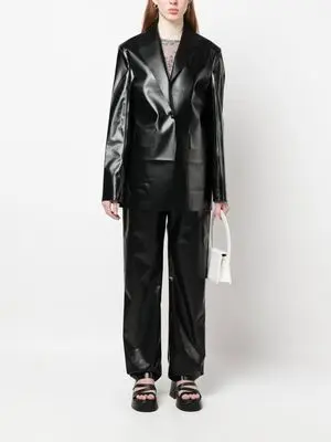KASSL EDITIONS High-shine Single-breasted Blazer