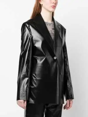 KASSL EDITIONS High-shine Single-breasted Blazer