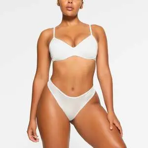 SKIMS Push Up Plunge Bra | Light Neutral | 30a | Wireless Form Marble