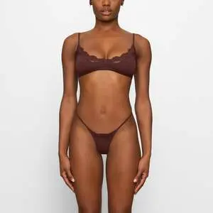 SKIMS Scoop Bralette | Black | 2xs | Fits Everybody Lace Cocoa