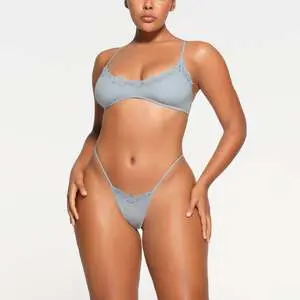 SKIMS Scoop Bralette | Black | 2xs | Fits Everybody Lace Denim