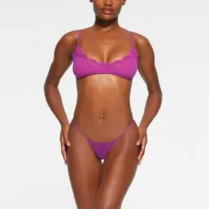 SKIMS Scoop Bralette | Black | 2xs | Fits Everybody Lace Lollipop