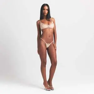 SKIMS Fits Everybody Lace String Thong - Mica Sketched Hearts