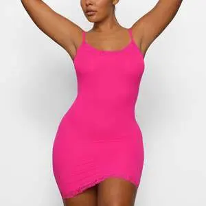 SKIMS Slip Dress | Black | 2xs | Fits Everybody Lace Neon Rose