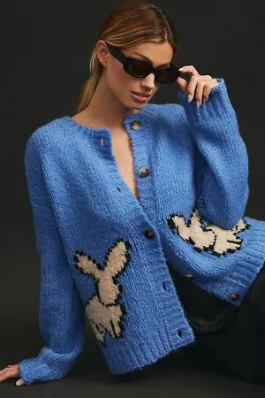 Maeve Bunny Slope Cardigan Sweater - Blue