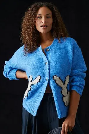 Maeve Bunny Slope Cardigan Sweater - Blue