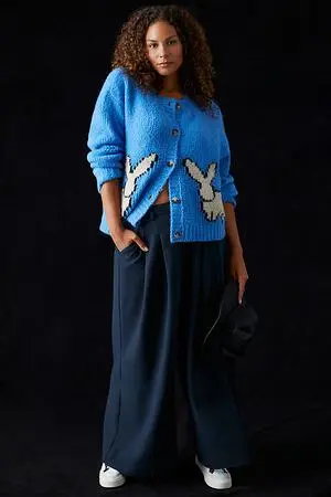 Maeve Bunny Slope Cardigan Sweater - Blue