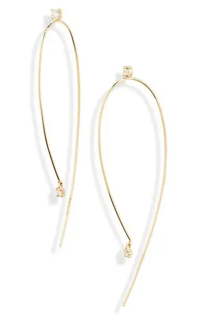 Lana Jewelry 14k Gold Diamond Wire Hoop Earrings - Yellow Gold