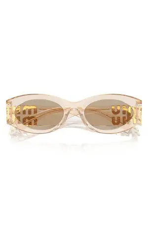Miu Miu Miu Miu 54mm Rectangular Sunglasses Dark Brown