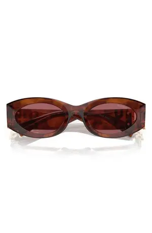 Miu Miu Miu Miu 54mm Rectangular Sunglasses Dark Violet