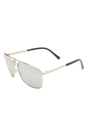 Versace 61mm Mirrored Aviator Sunglasses