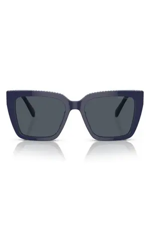 SWAROVSKI 54mm Square Sunglasses - Blue