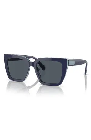 SWAROVSKI 54mm Square Sunglasses - Blue