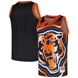 Mitchell & Ness Black Chicago Bears Big Face 7.0 Fashion Tank Top - Navy