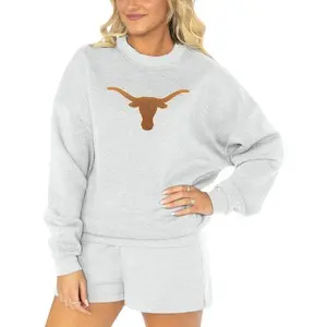 GAMEDAY COUTURE Texas Longhorns Team Effort Pullover Sweatshirt & Shorts Sleep Set - Ash