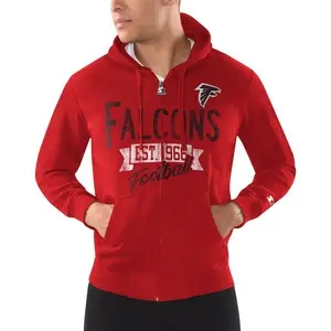 STARTER Atlanta Falcons Domestic Post Season Full-zip Hoodie - Red