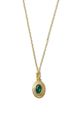 Argento Vivo Emerald Pendant Necklace