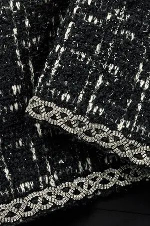 Alice + Olivia Liran Crystal-embellished Metallic Tweed Mini Dress