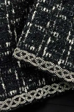 Alice + Olivia Liran Crystal-embellished Metallic Tweed Mini Dress