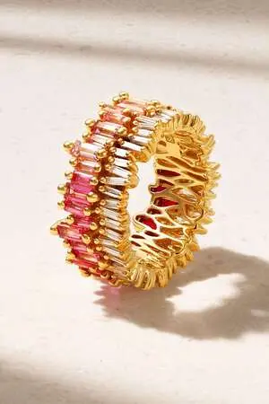 SUZANNE KALAN 18-karat Sapphire And Diamond Eternity Ring - Gold