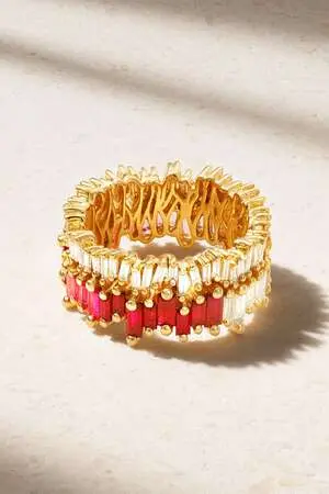SUZANNE KALAN 18-karat Sapphire And Diamond Eternity Ring - Gold