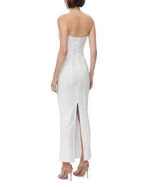 Herve Leger Icon Chevron Bustier Gown - Alabaster