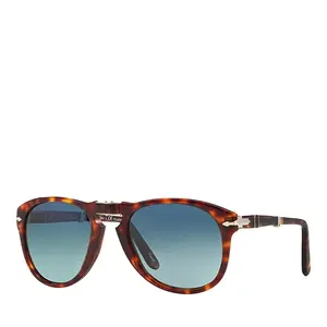 Persol Polarized Folding Aviator Sunglasses, 54mm - Havana/blue Polarized Gradient