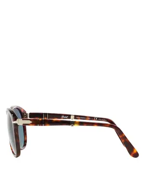 Persol Polarized Folding Aviator Sunglasses, 54mm - Havana/blue Polarized Gradient