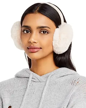 Surell Rex Rabbit Faux Fur Earmuffs Cream/cream