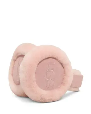 UGG Embroidered Logo Shearling Earmuffs - Ashen Rose