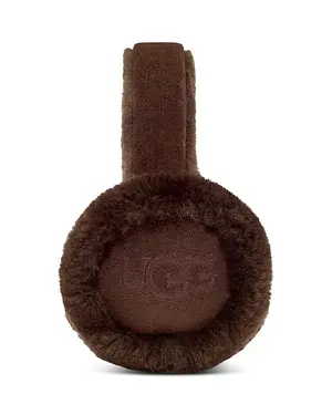 UGG Embroidered Logo Shearling Earmuffs Burnt Cedar
