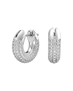 SWAROVSKI Dextera Pave Tubular Hoop Earrings - White
