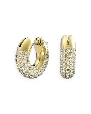 SWAROVSKI Dextera Pave Huggie Hoop Earrings - White/gold