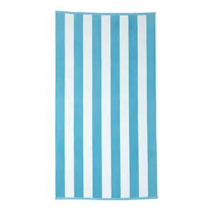 KASSATEX Cabana Stripe Beach Towel - Aqua Blue