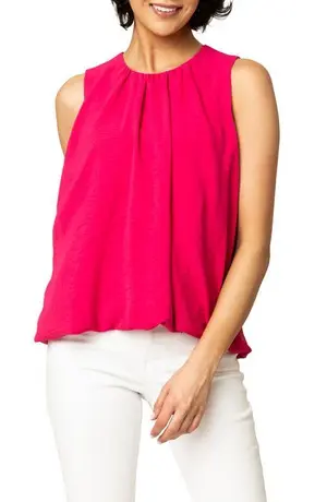 GIBSONLOOK Sleeveless Bubble Hem Top Fuchsia