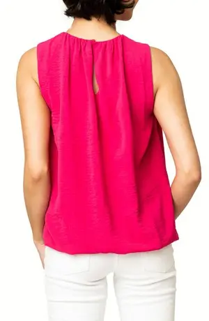 GIBSONLOOK Sleeveless Bubble Hem Top - Fuschia Pink