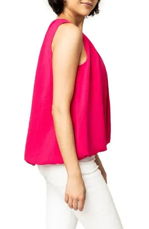 GIBSONLOOK Sleeveless Bubble Hem Top - Fuschia Pink