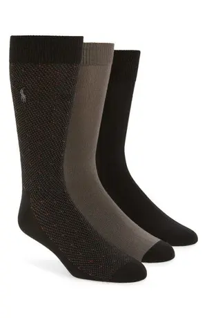 Polo Ralph Lauren Assorted 3-pack Dress Socks - Black