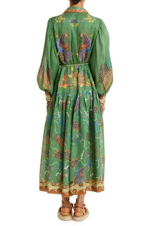ALEMAIS Birdie Belted Long Sleeve Shirt Dress