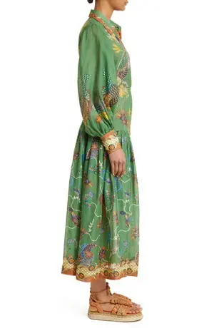 ALEMAIS Birdie Belted Long Sleeve Shirt Dress